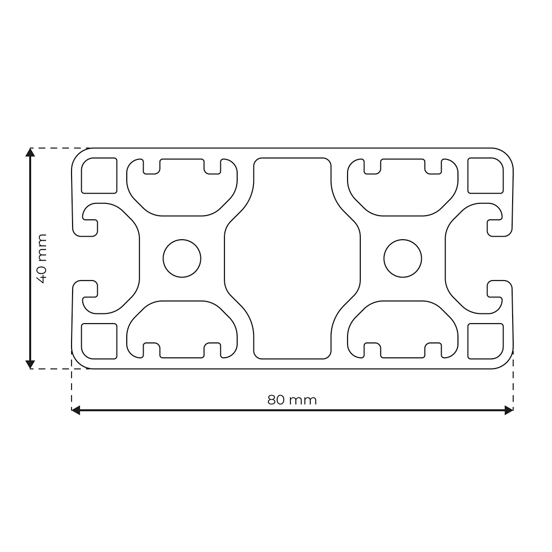 Aluminiumprofil 8 80x40 Light 4N180 | Rollco