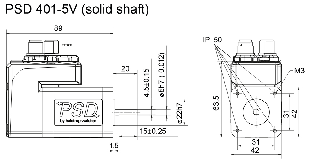 PSD 40 - Shaft 5 mm | Rollco