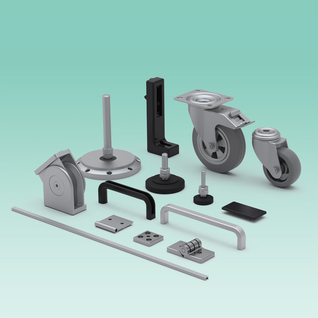 Tillbehör för aluminiumprofilsystem 40 - spår 8 | Rollco