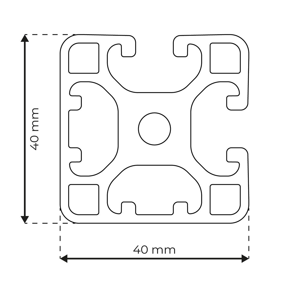 Aluminiumprofil 8 40x40 Light 2N90 | Rollco